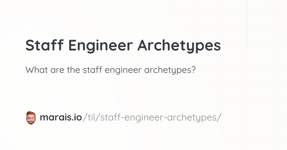 Staff Engineer Archetypes · Marais Rossouw